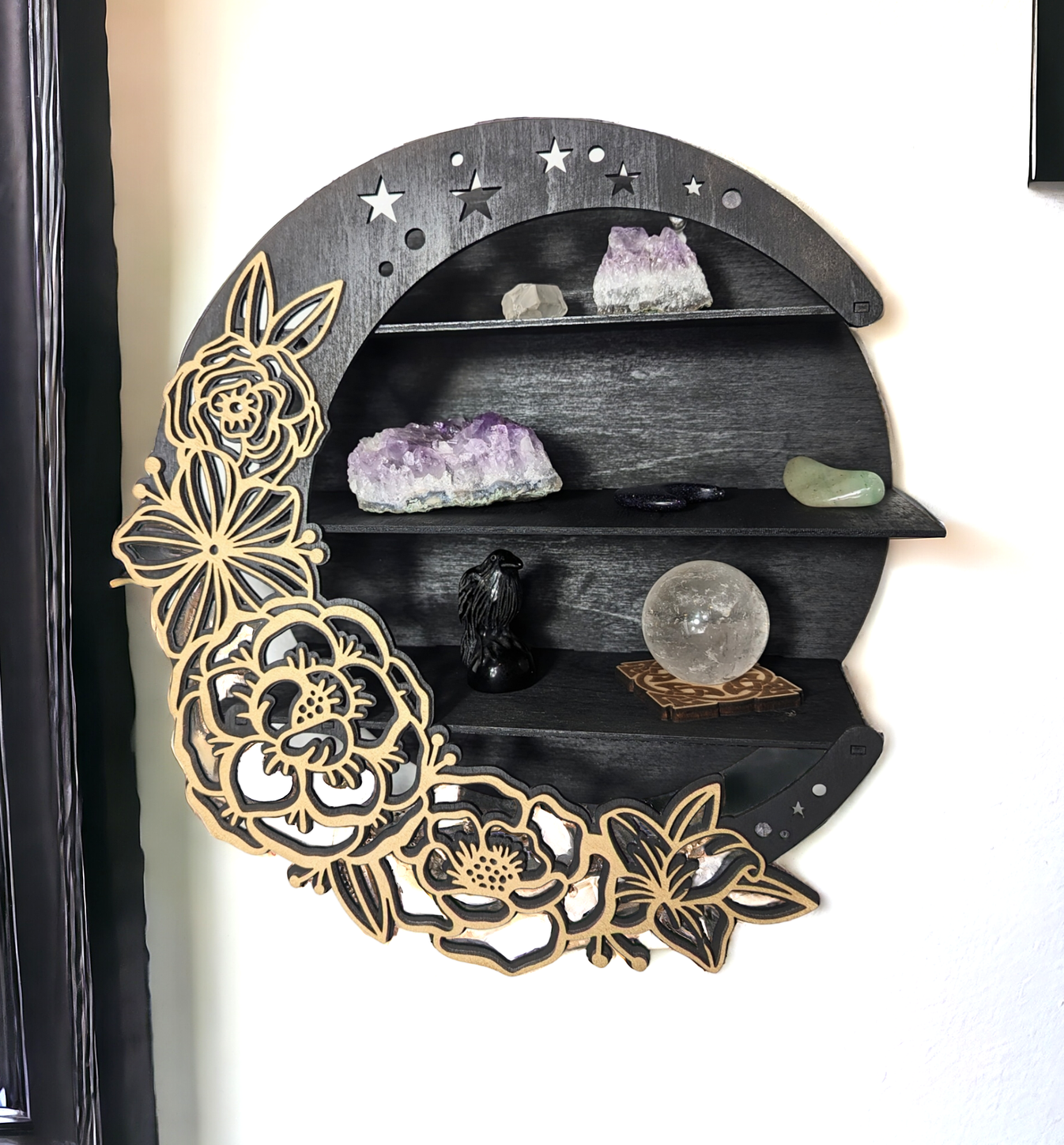 Moon Shelf For Crystal Display – Mystical Zodiac